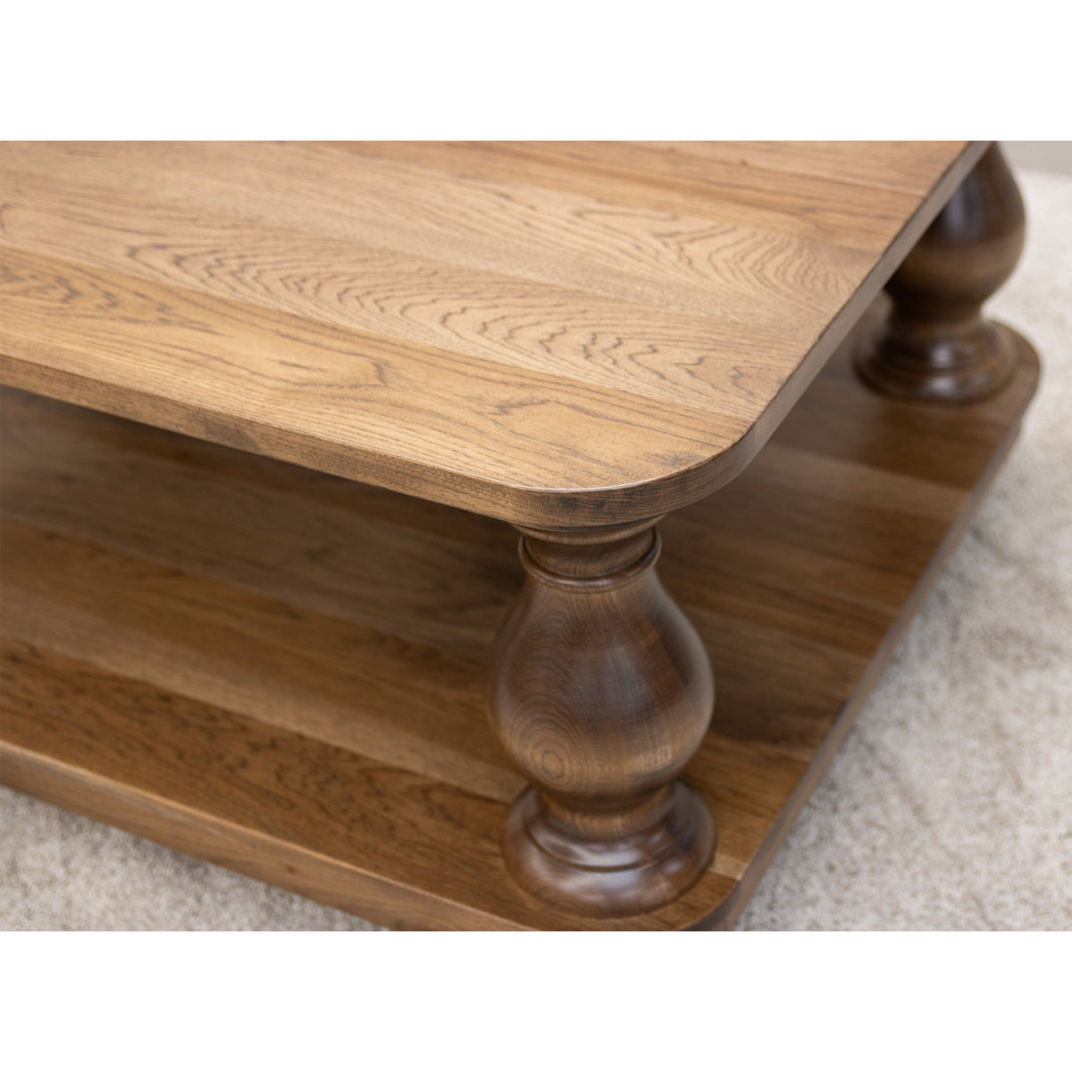 Lexington Baluster Hickory Wood Coffee Table in Cocoa Light