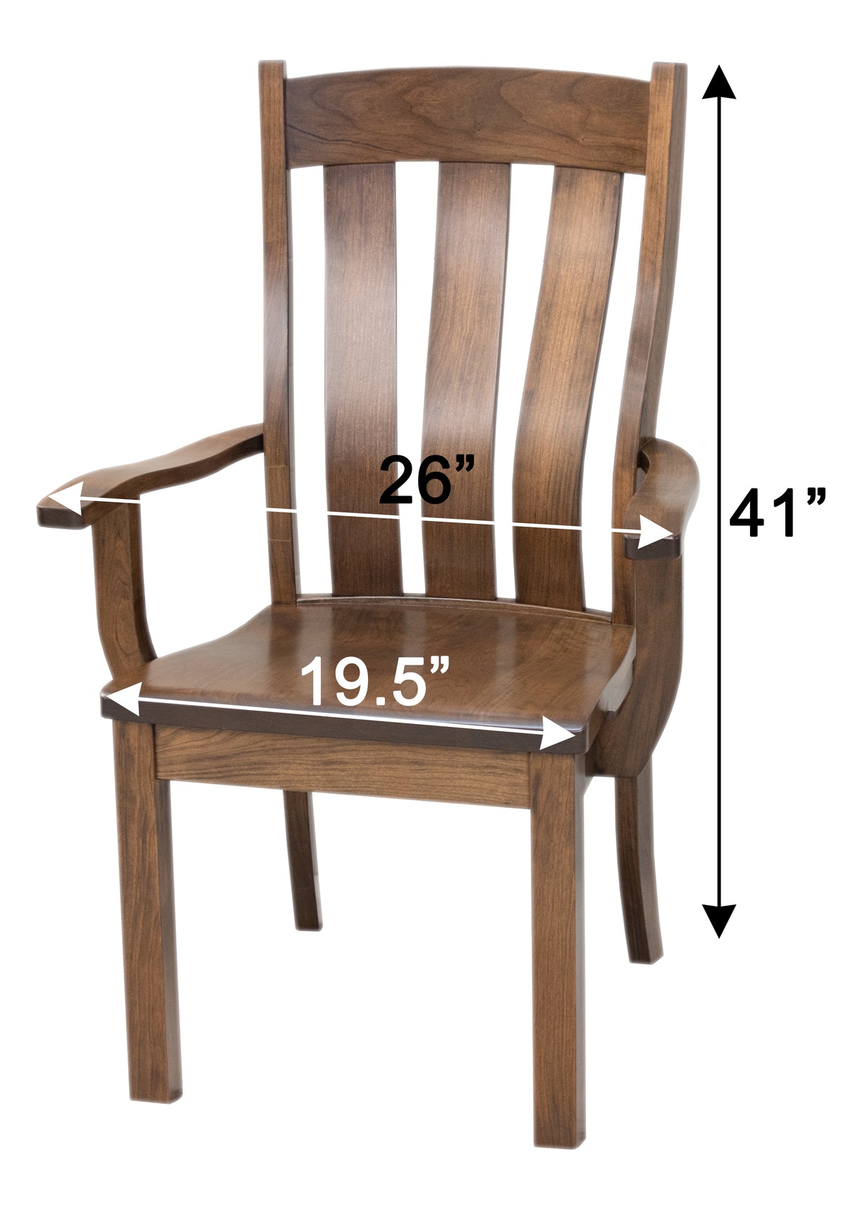 Logan Solid Cherry Wood Arm Dining Chair in Cocoa Light