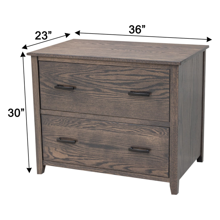 Manhattan Solid Oak Wood 2-Drawer Lateral File Cabinet | Asbury Stain