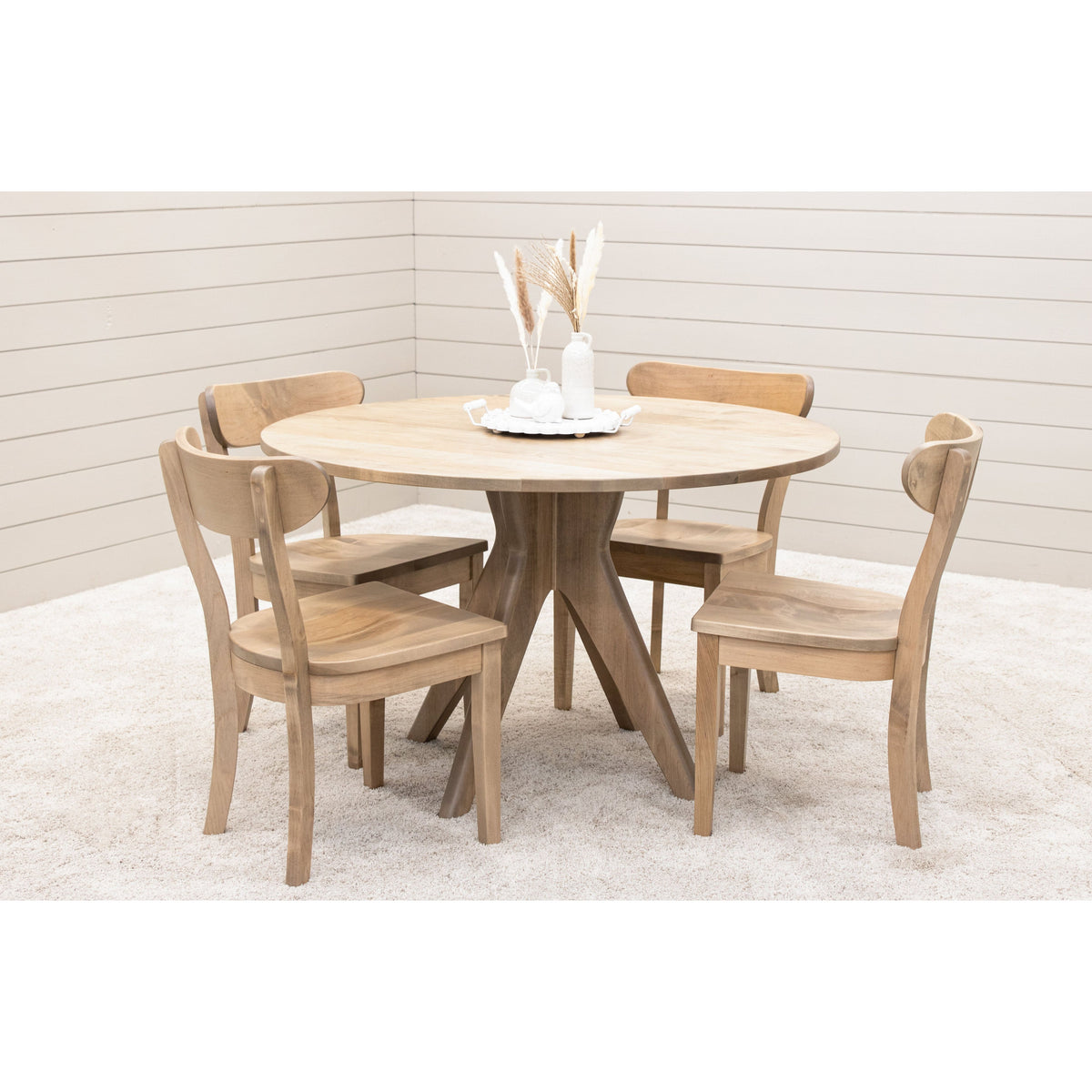 Round Extendable Dining Table | Round Dining Table with Leaf
