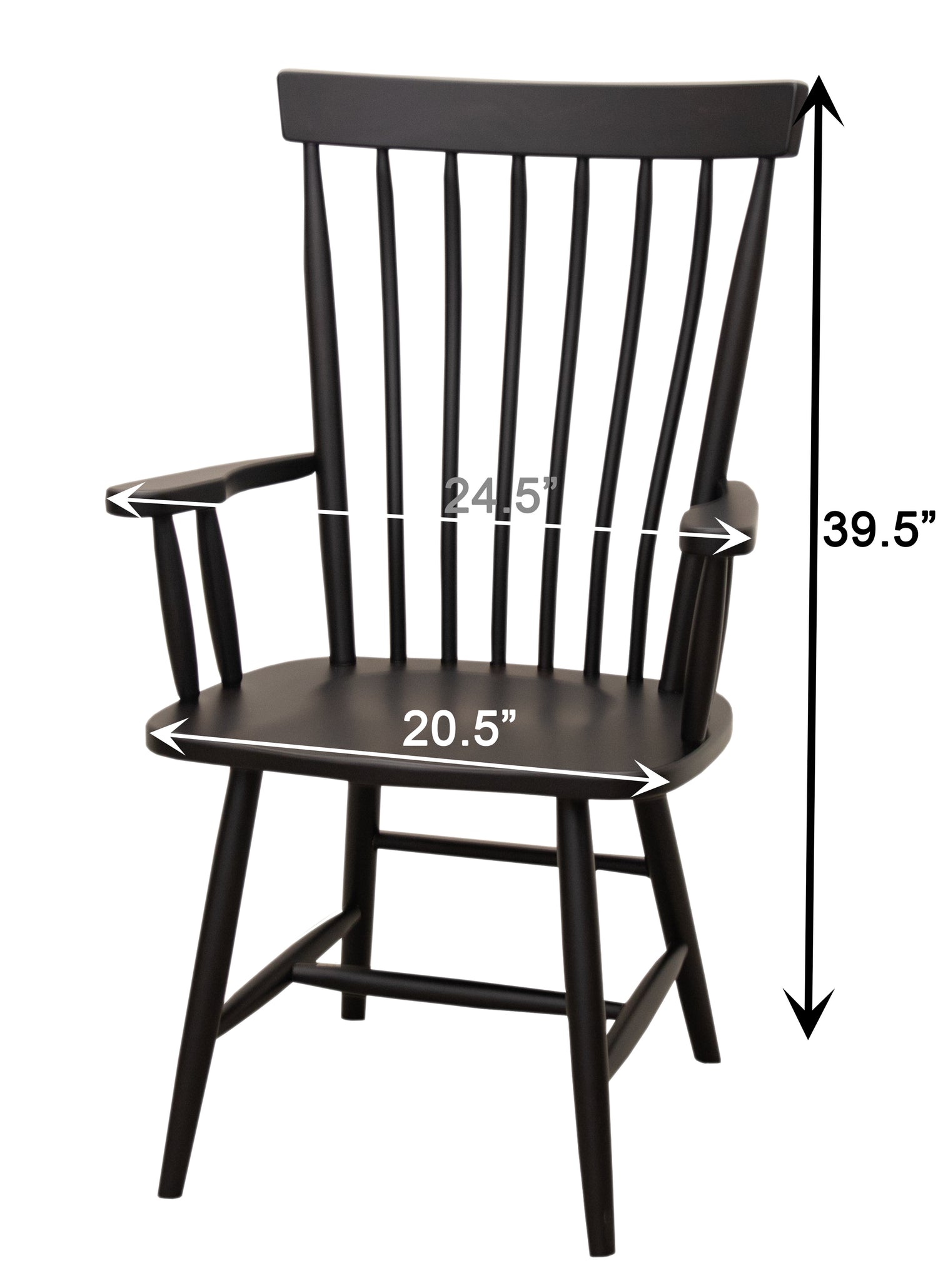 Millcreek Black Windsor Arm Dining Chair Dimensions