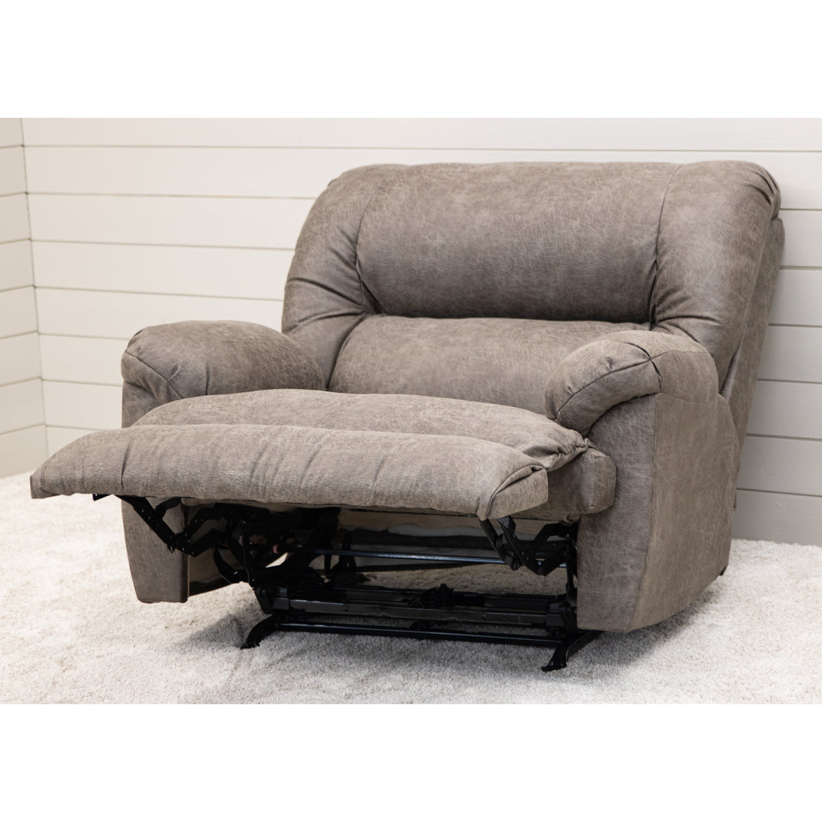 Montana Brown Faux Leather Custom Wide Recliner