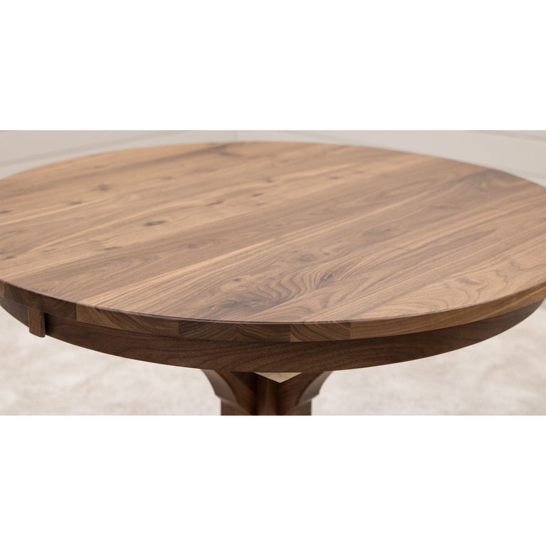 Newport Round Walnut Wood Pub Table | Natural Finish
