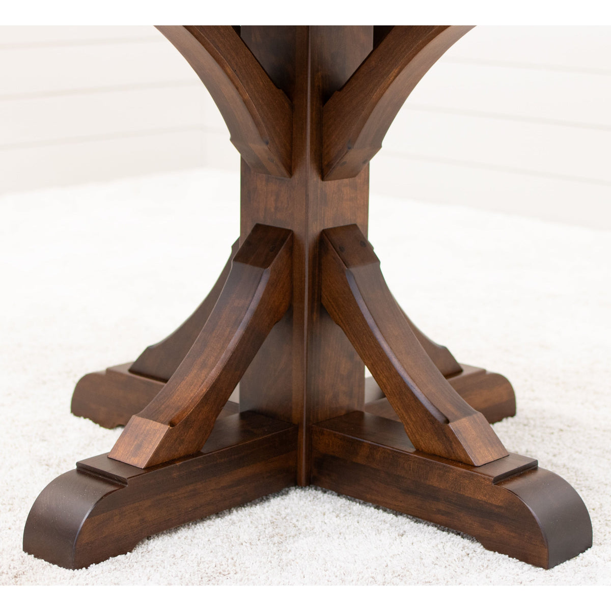 Newport Round Solid Cherry Wood Dining Table in Golden Brown