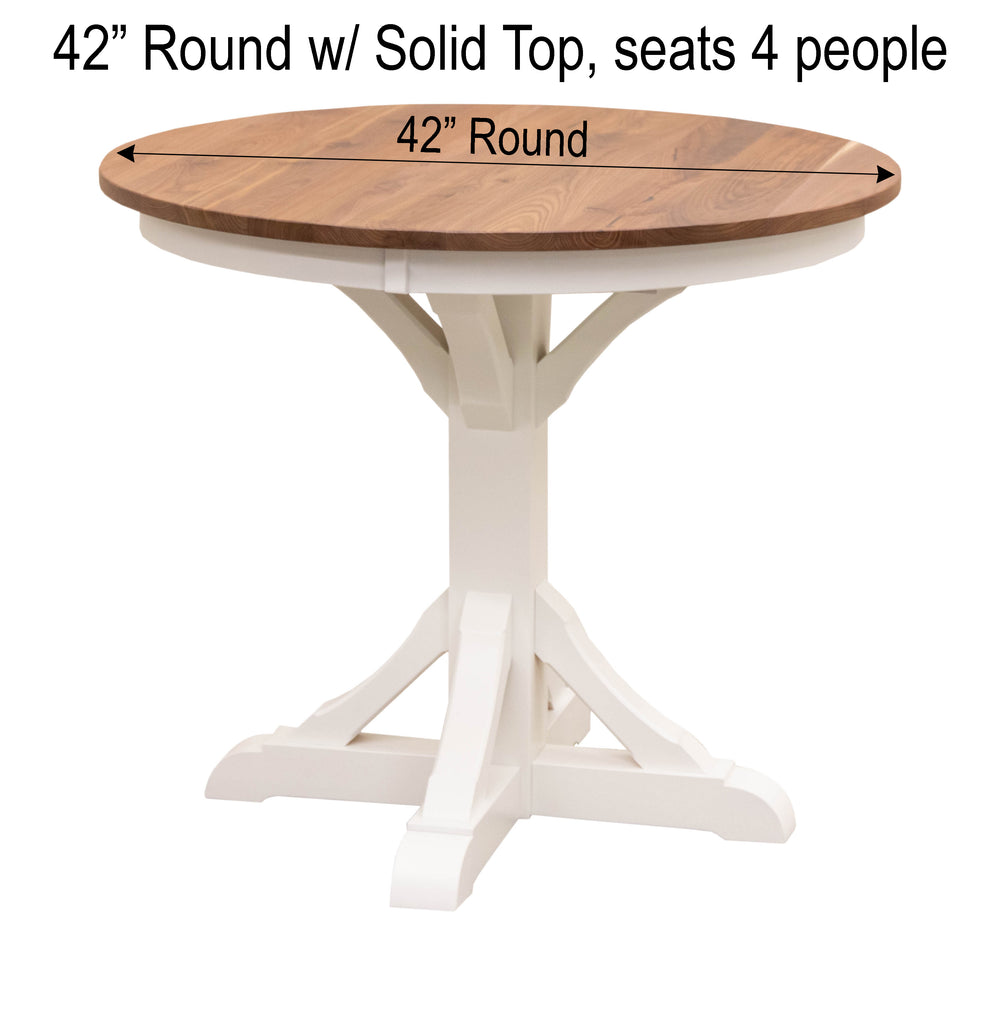 Newport Round Rustic Quarter Sawn White Oak Wood Pub Table