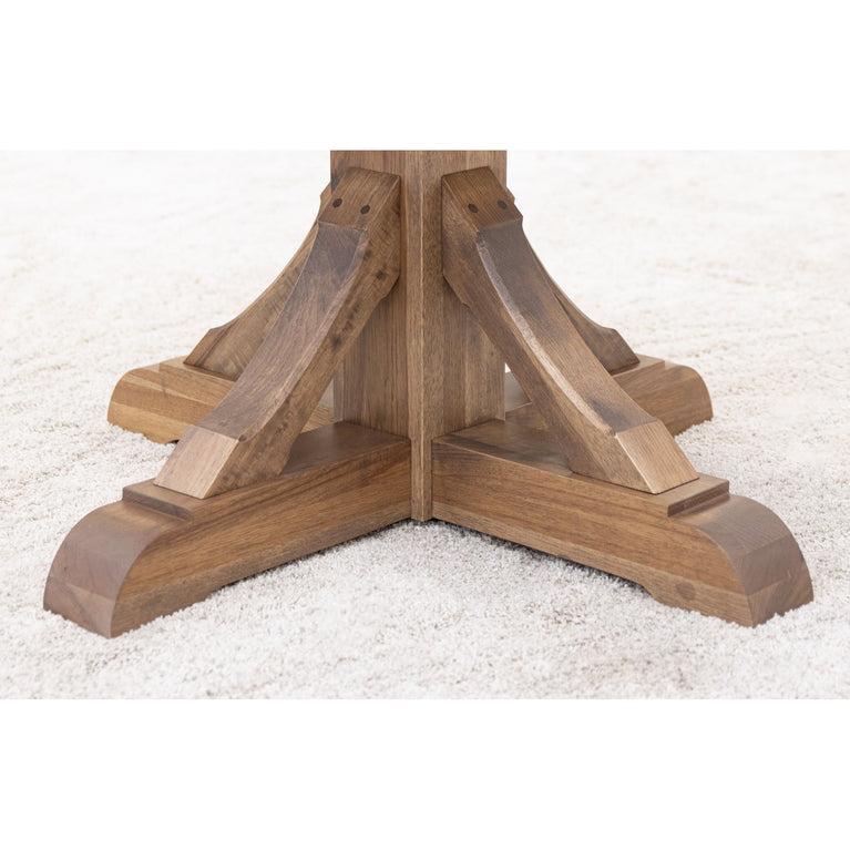 Newport Round Rustic Hickory Wood Dining Table in Cocoa Color