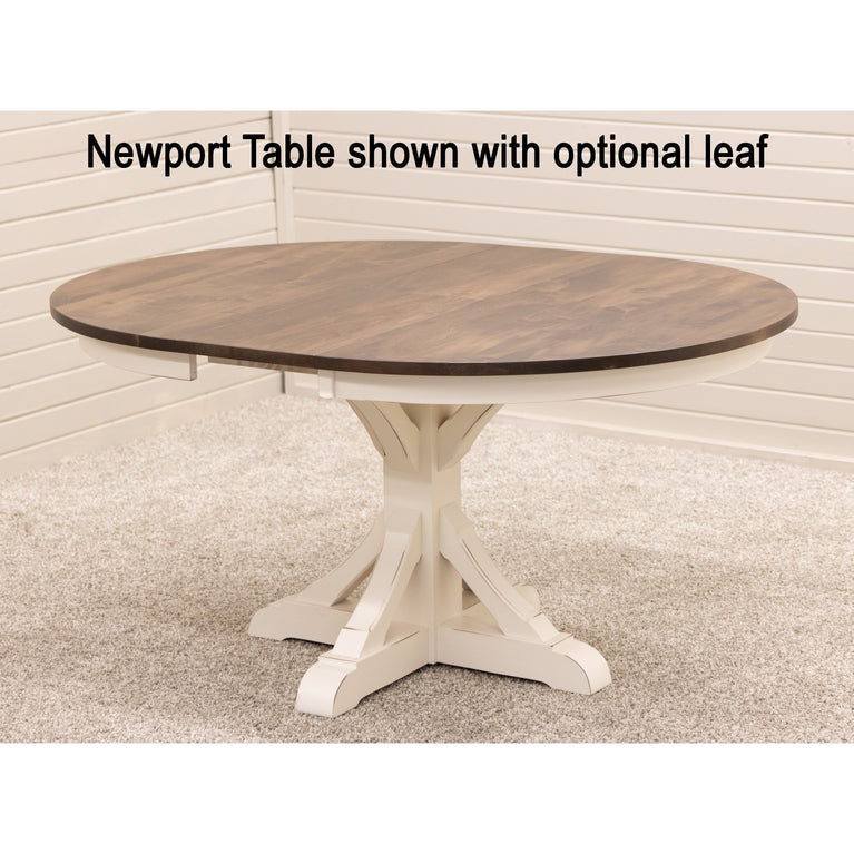 Newport Round Rustic Hickory Wood Dining Table in Willowbend Color