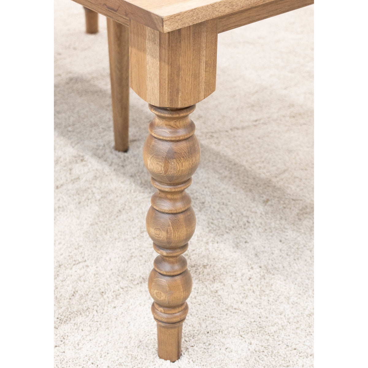 Parson Leg Rustic Hickory Wood Extending Dining Table in Willowbend
