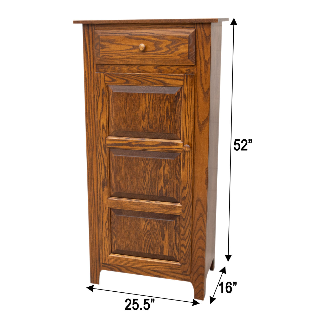 Single Door Oak Wood Pie Safe with Wood Panels | Michael's Cherry Stain
