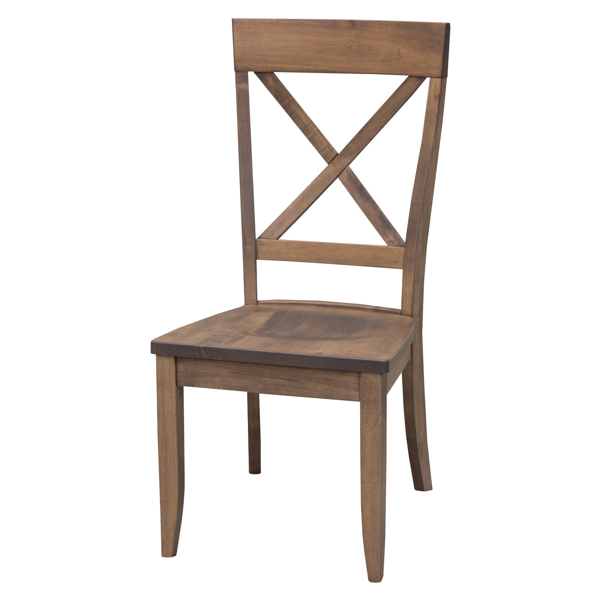 Portland X Back Solid Maple Wood Side Dining Chair in Cocoa Light