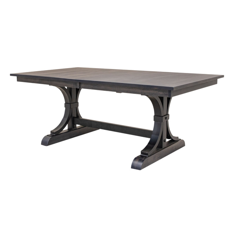 Rockford Maple Wood Extending Dining Table in Gunsmoke Finish