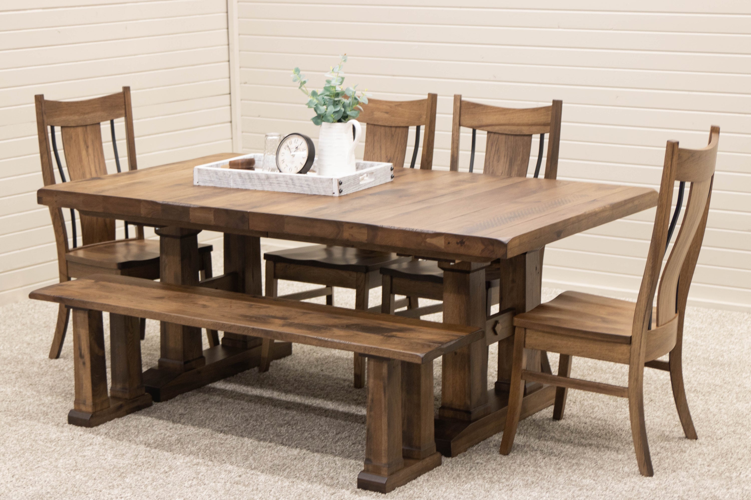 Extendable Trestle Table Designs | Solid Wood Trestle Tables