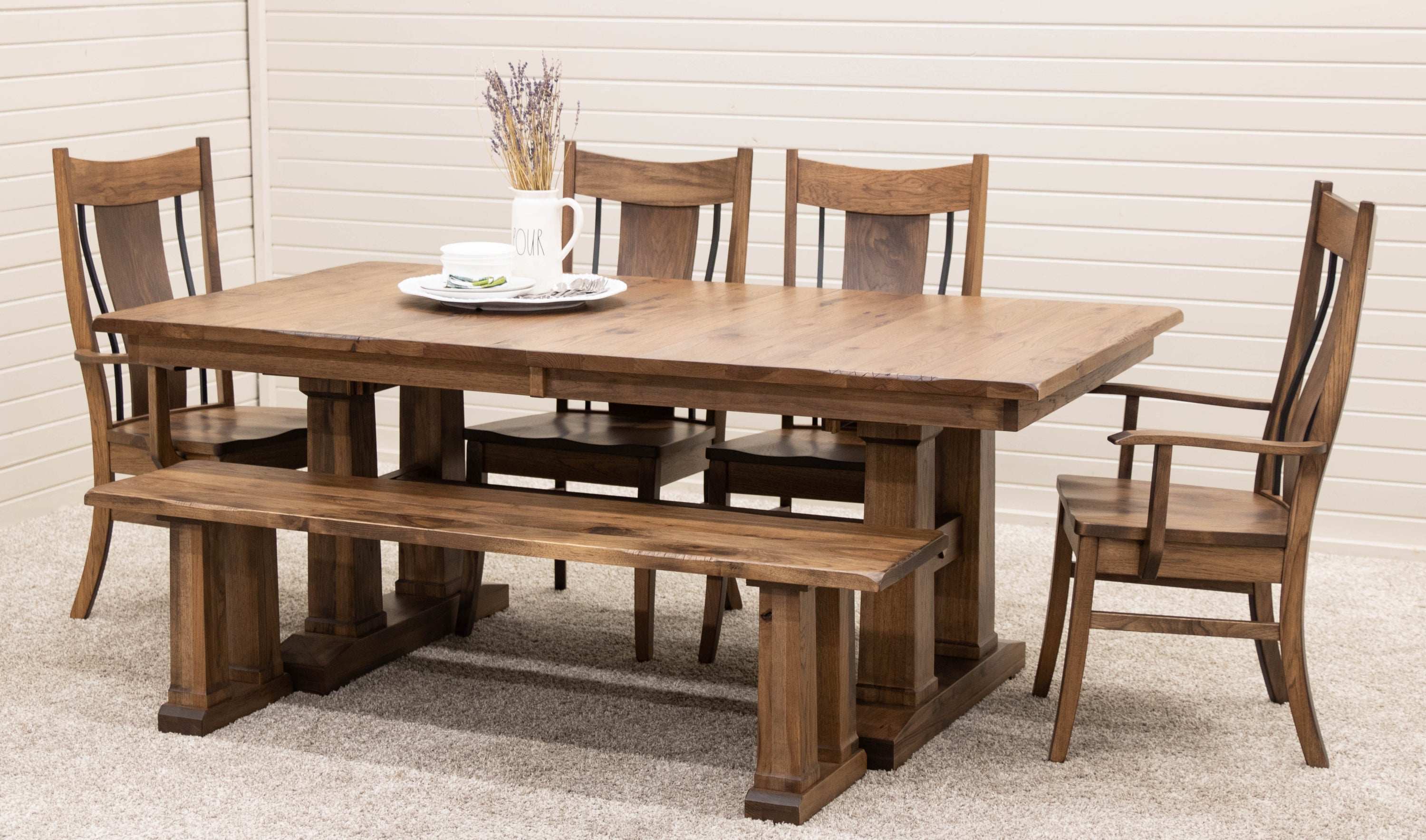 Rowan Trestle Dining Set | Dutch Craft Furniture