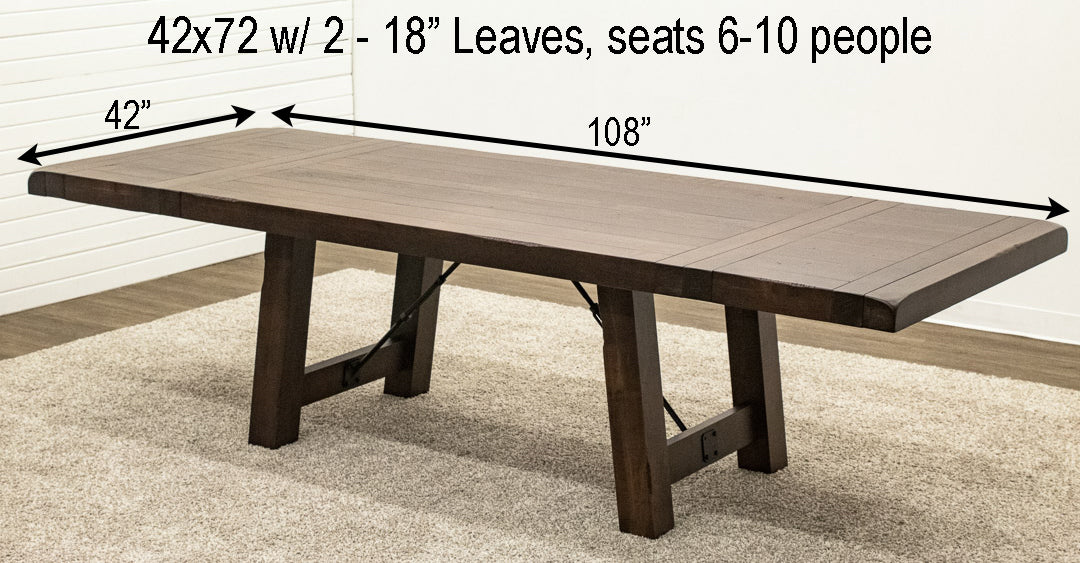 Settler's Trestle Dining Table Dimensions