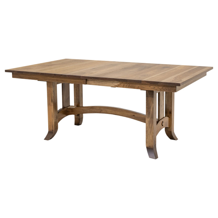 Shaker Hill Solid Hickory Wood Extending Dining Table in Cocoa Light