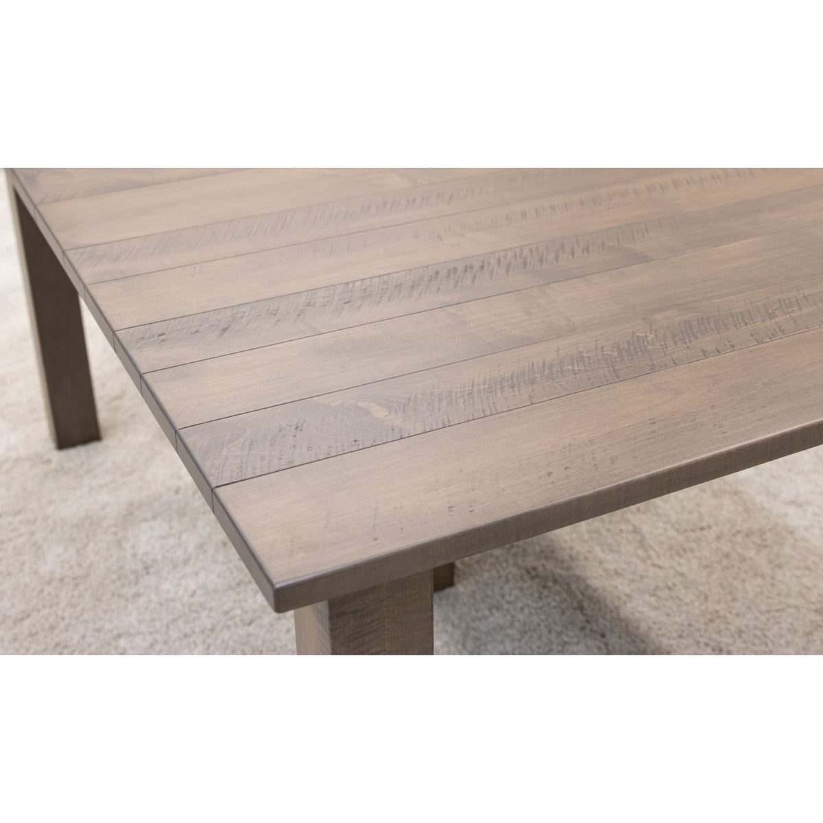 Square Leg Maple Wood Extending Dining Table in Driftwood
