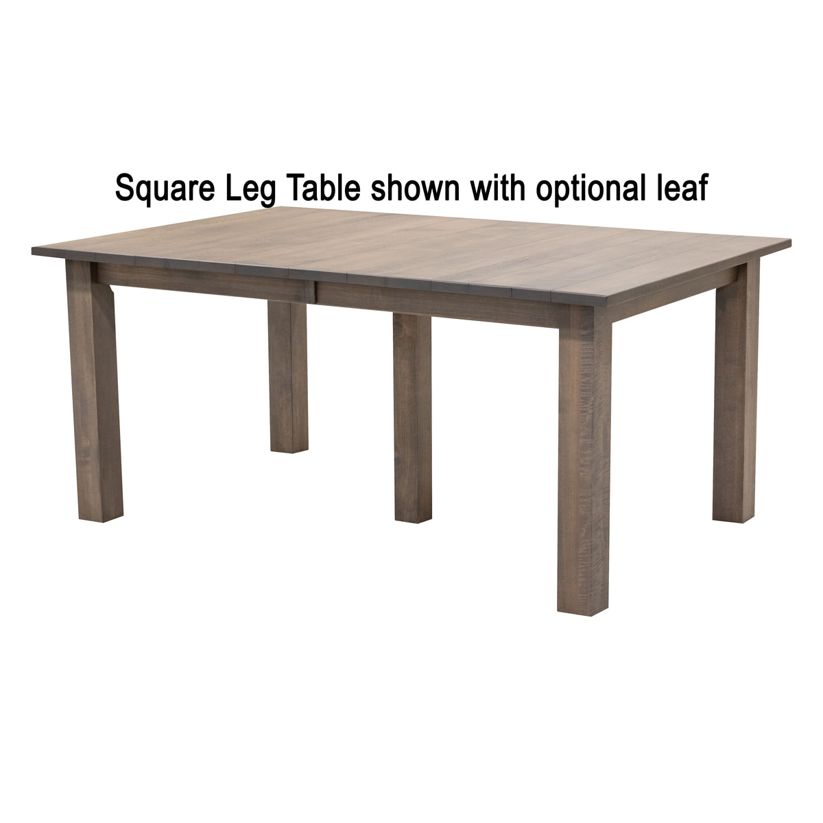 Square Leg Maple Wood Extending Dining Table | Gunsmoke Color