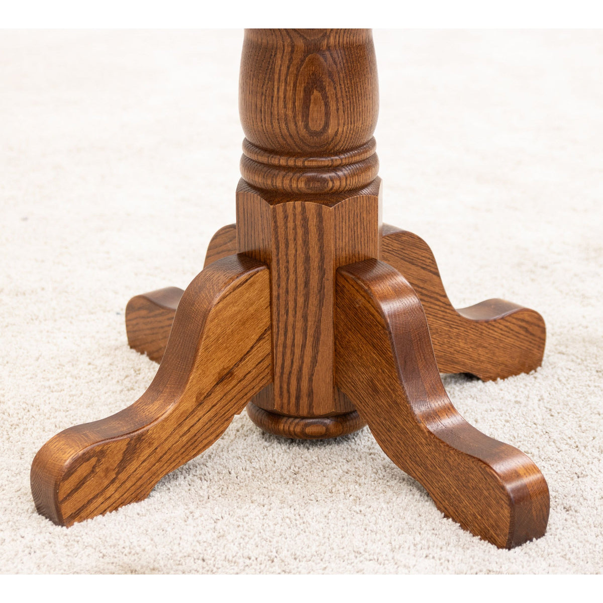 Traditional Round Solid Oak Wood Dining Table
