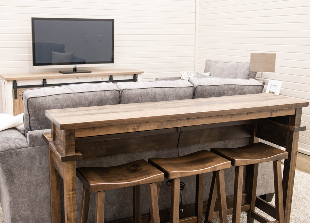 Milltown Black Maple Wood Sofa Bar Table in Ebony Color