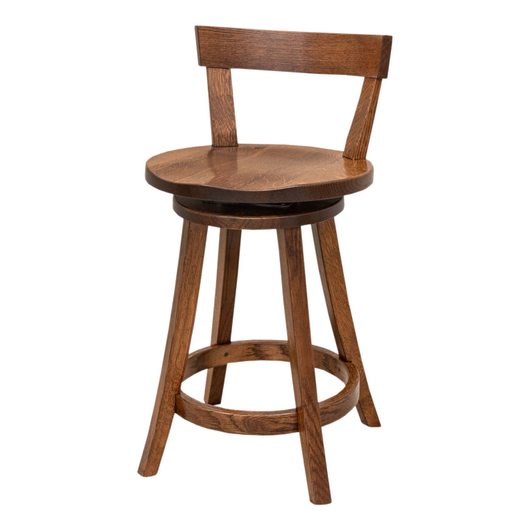 Turnstone 24" Quarter Sawn Wood Swivel Bar Stool | Asbury Color