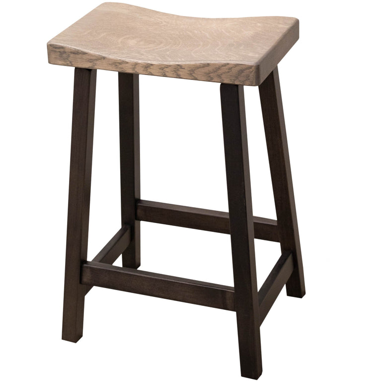 24" Urban Bar Stool with Rustic White Oak Seat