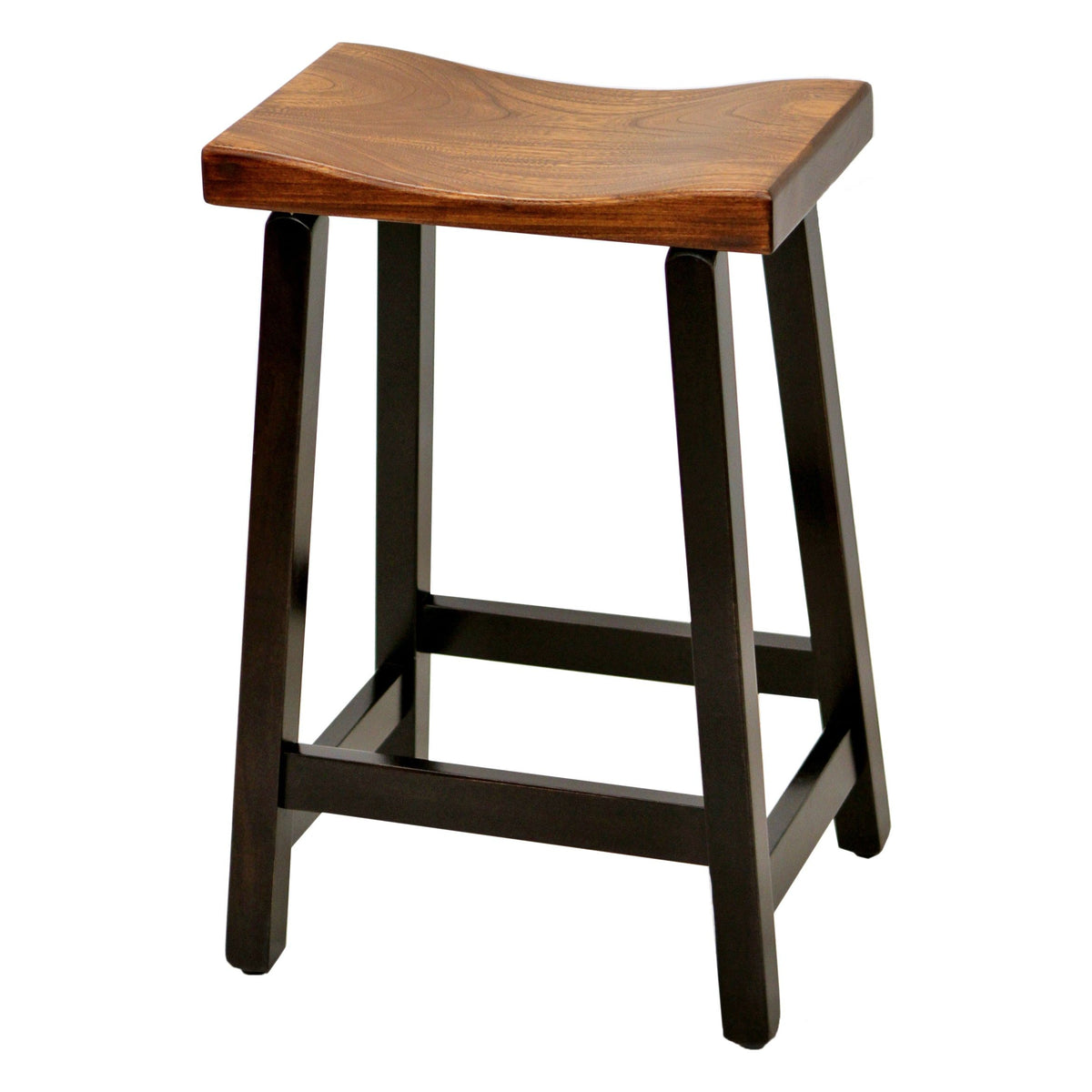 Urban 24" Black and Wood Bar Stool | Maple and Elm Wood