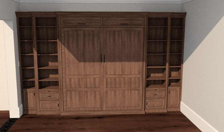 Wall to Wall Murphy Bed with Bookcases