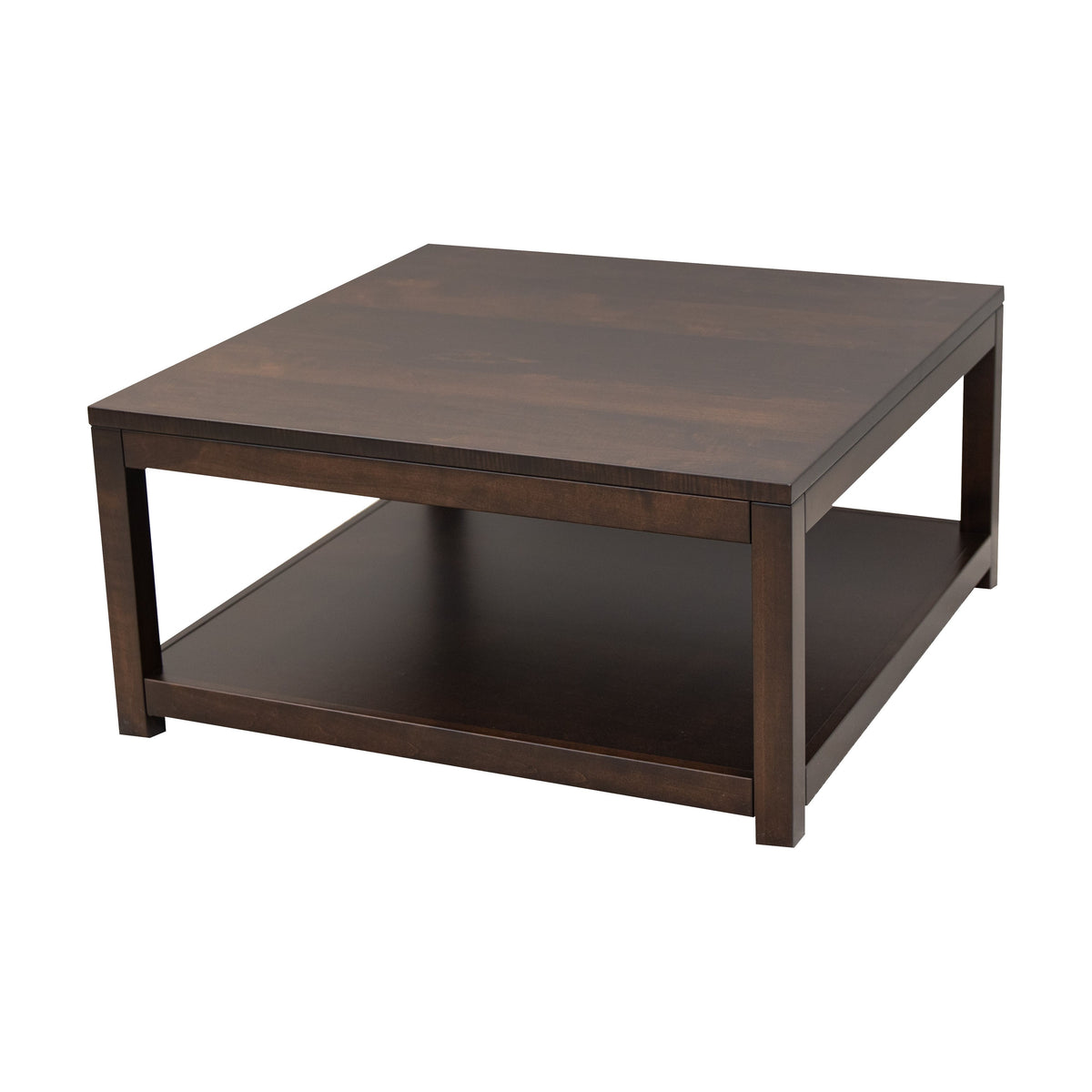 Westbrook Maple Wood Square Open Coffee Table in Rich Tobacco