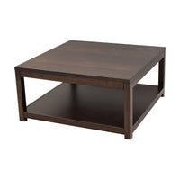 Westbrook Maple Wood Square Open Coffee Table in Stone Brown