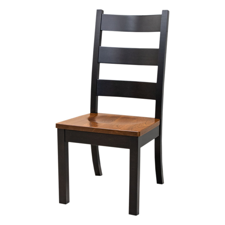 Western High Back Black & Maple Wood Side Dining Chair
