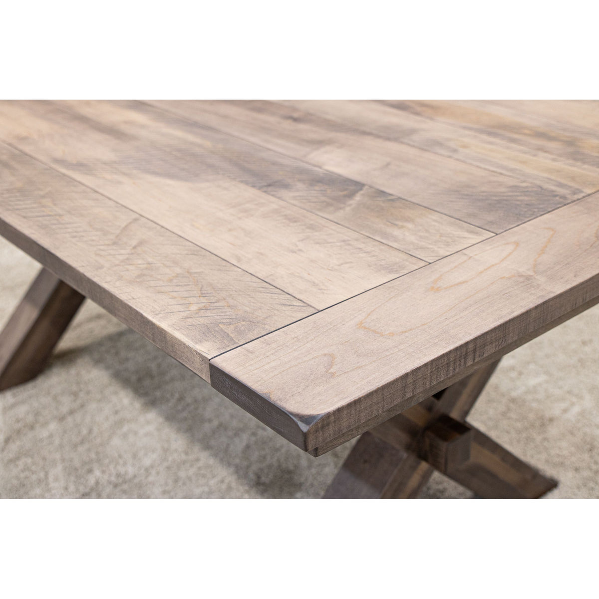 Wooden X Solid Maple Wood Trestle Dining Table | Cocoa Color