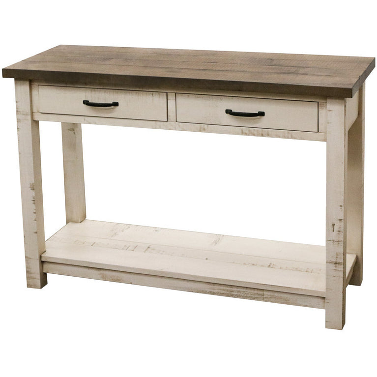 Arcadia White Solid Maple Wood Open Sofa Table