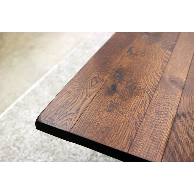 Auburn Rustic Quarter Sawn White Oak Wood Dining Table in Golden Brown