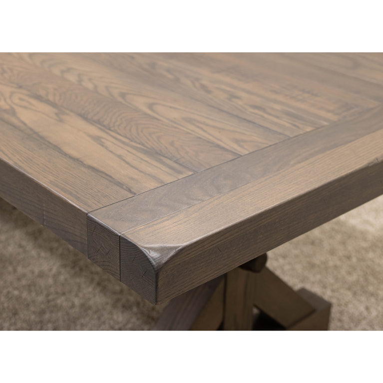 Auburn Black & Wood Extending Dining Table with Built-Down Top