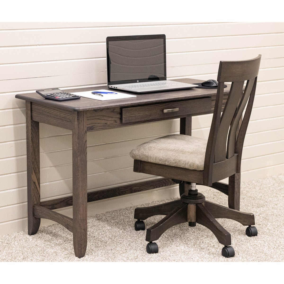 Kinglet Maple Wood Office Chair with Fabric Seat