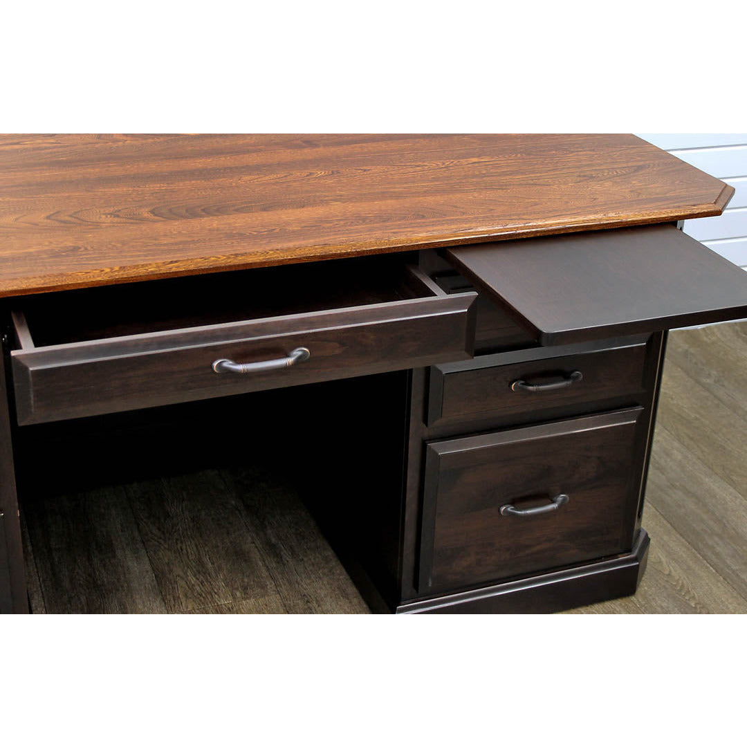 Each side is built standard with a file drawer at the bottom, two ...