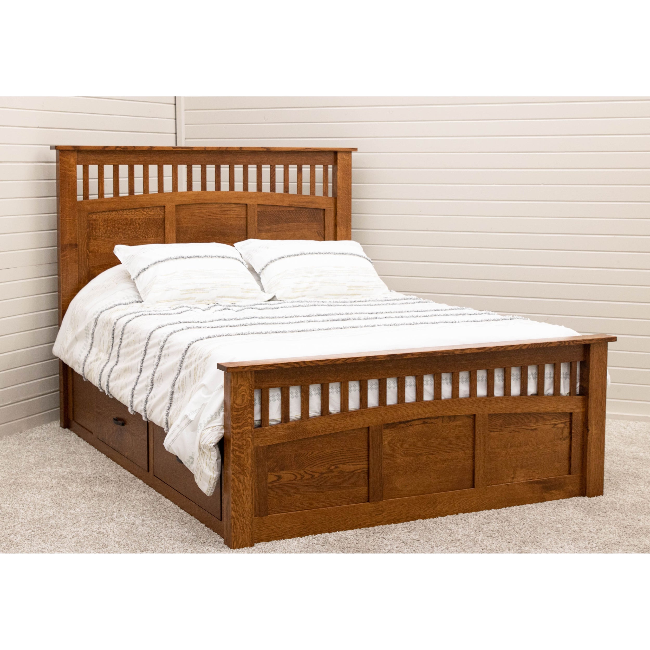 Platform Bed with Storage | Solid Wood Bed with Drawers