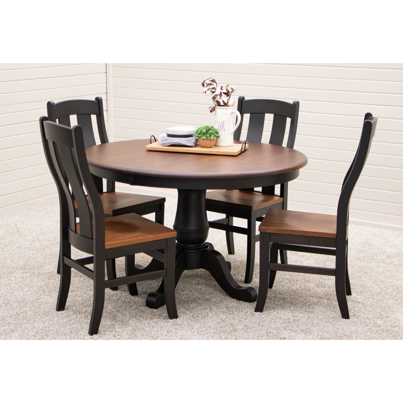 Round Extendable Dining Table | Round Dining Table with Leaf