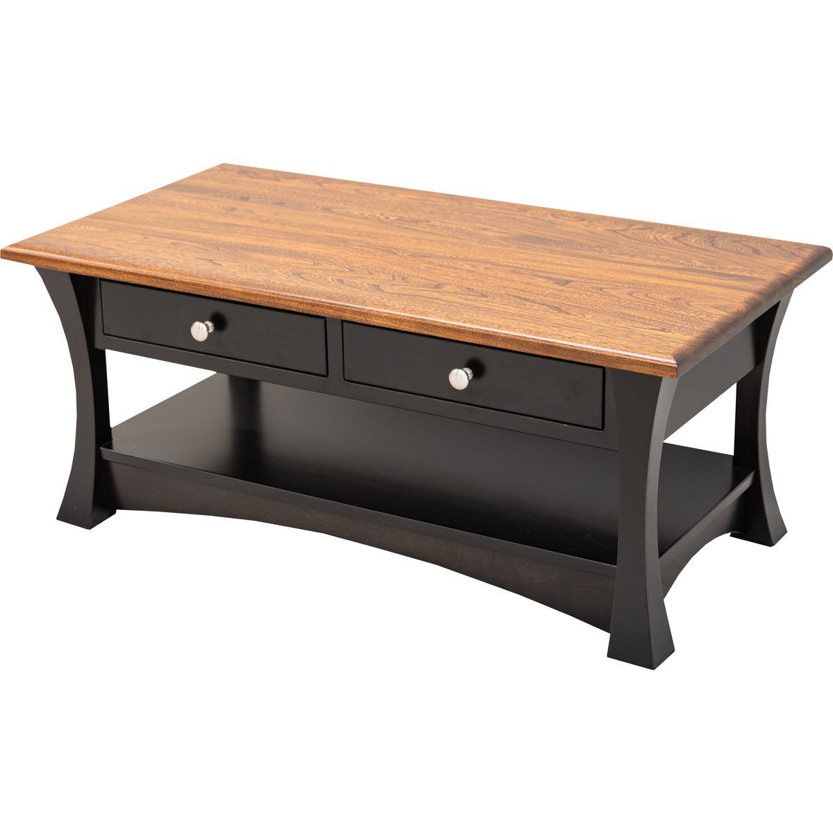 Brooklyn Black & Elm Wood Open Coffee Table