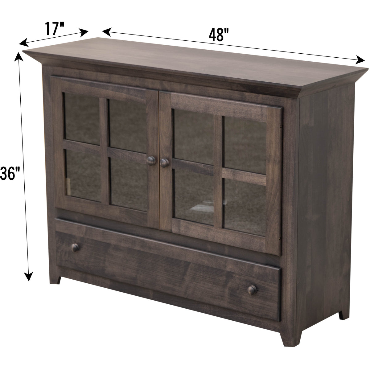 Half Mission Grid Solid Quarter Sawn White Oak Wood Cabinet