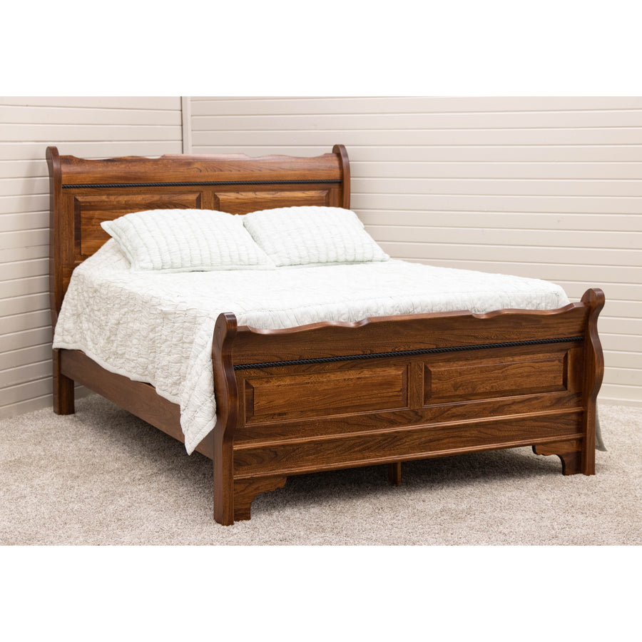 Wooden Sleigh Beds | Amish Sleigh Bed Frame with Storage