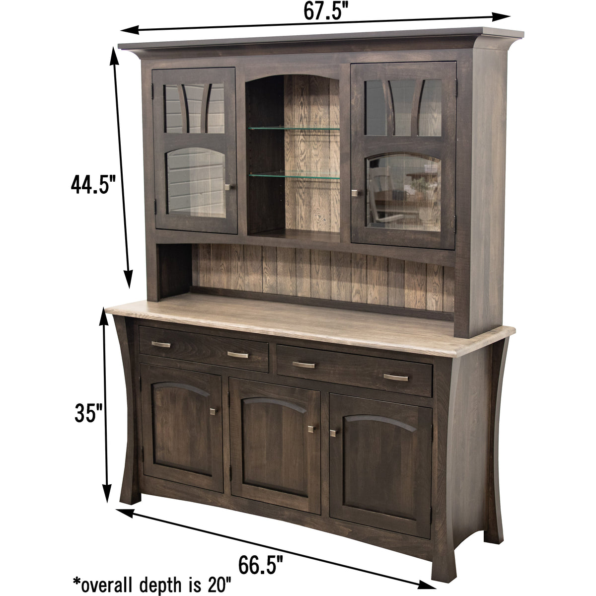 Manhattan Black and Wood Dining Hutch | Black China Cabinet