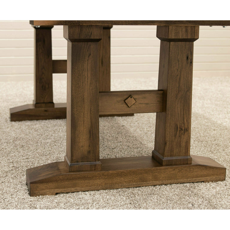 Rowan Hickory Wood Large Extending Trestle Dining Table