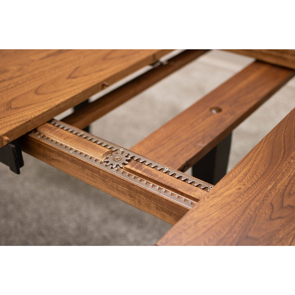 Classic Turned Cam Leg Black & Solid Wood Extending Dining Table